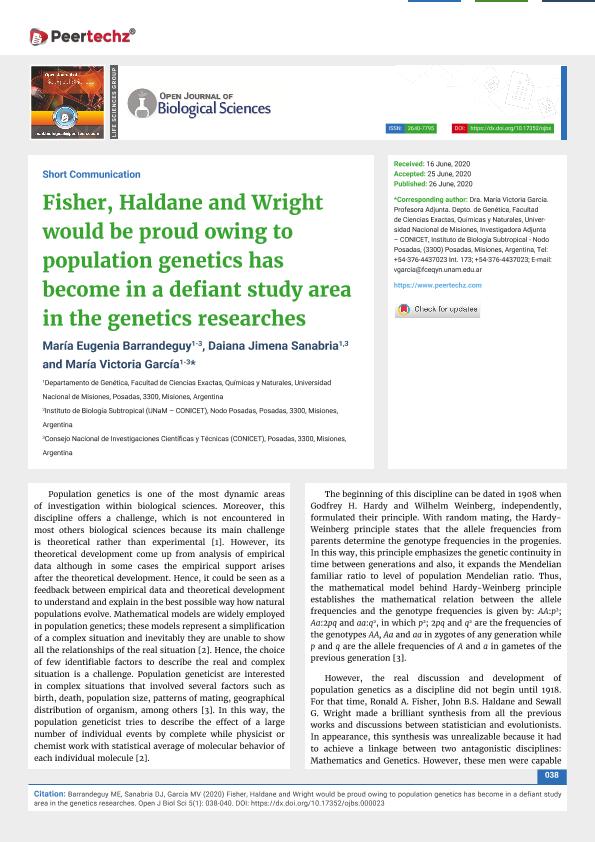 Fisher, Haldane and Wright would be proud owing to population genetics ... Fisher, Haldane and Wright would be proud owing to population genetics ...